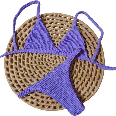 Biquíni Top Fixo Com Calcinha Marquinha De Fita Texturizado Shopee Brasil