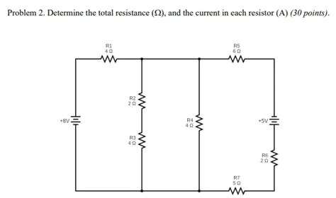 Solved Problem 2 Determine the total resistance Ω and the current