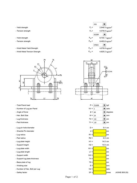 Lifting Lug Calculation Asme B3020ver 10 230ton Pdf