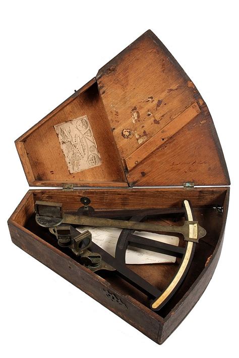 Lot Marine Sextant Ebony Brass And Ivory Sextant Unmarked Early