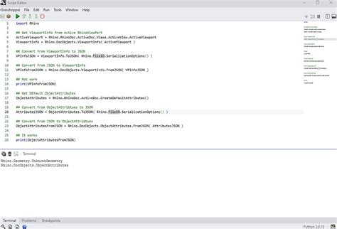 Rhinodocobjectviewportinfofromjson Does Not Work Scripting