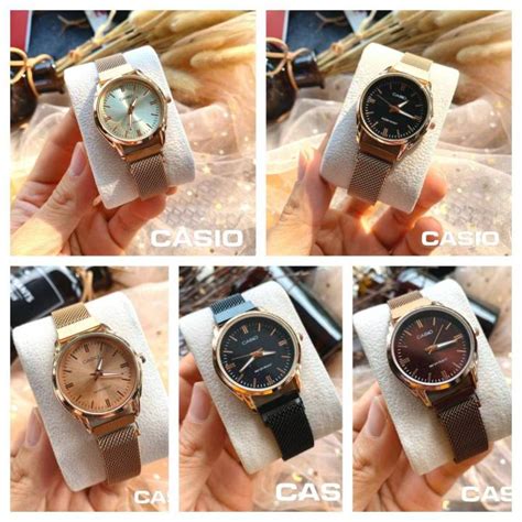 นาฬิกาผู้หญิง Casio สเเตนเลส สายลวดเเม่เหล็กเเบบใหม่ พับใส่สบายไม่ต้อง