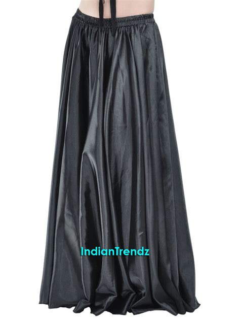 360 Full Circle Satin Long Skirt Swing Belly Dance Costumes Tribal S M To 3xl Ebay