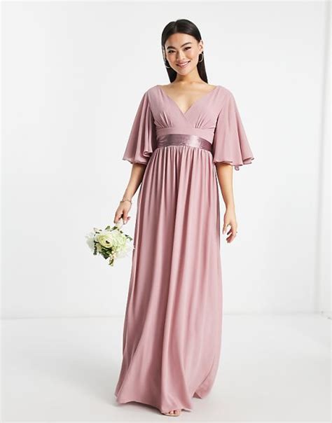 Tfnc Bridesmaid Plissiertes Brautjungfern Maxikleid In Lavendel Mit