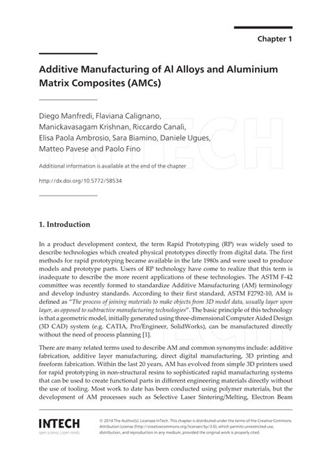 Pdf Additive Manufacturing Of Al Alloys And Aluminium Matrix Composites Amcs