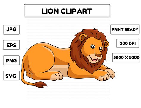 Lion Animal Cartoon Colored Clipart Graphic By Abbydesign · Creative