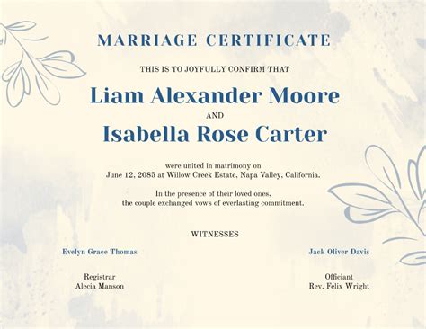 Free Catholic Marriage Certificate Template To Edit Online