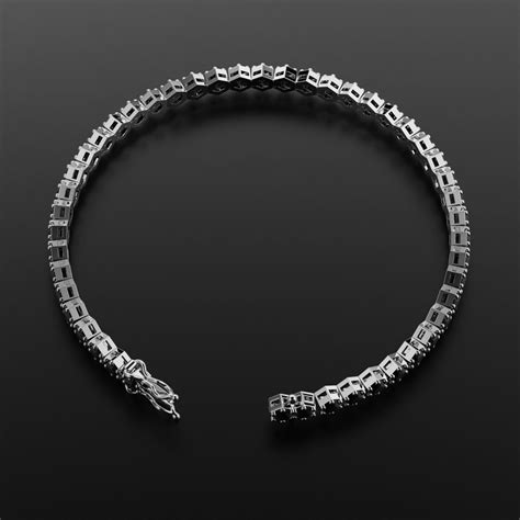 Hexagon Tennis Braclet 3mm Round Gem 3d Model 3d Printable Cgtrader