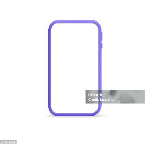 Smartphone Render Realistis Vektor 3d Dengan Desain Tampilan Depan
