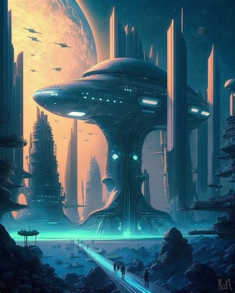 Artist ~ Micell A Futuristic City Sci Fi City Sci Fi Concept Art