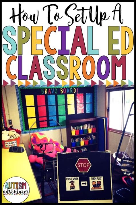 A Classroom Area With Several Different Colored Objects And The Words