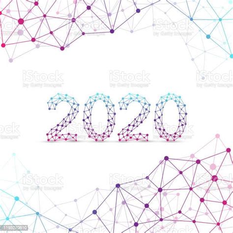 텍스트 디자인 크리스마스와 새해 복 구 해 2020 그래픽 배경 통신 2020 점으로 연결된 선 프리젠 테이션 엽서 전단지