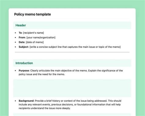 Policy Memo Free Craft Template