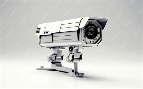 Premium Photo High Tech Security Camera On White Background