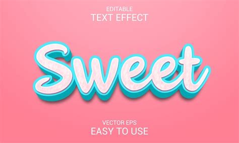 Premium Vector Sweet Editable Vector 3d Text Effect Style