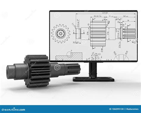 3d Rendering Shaft Finite Element Analysis Simulation Stock Illustration