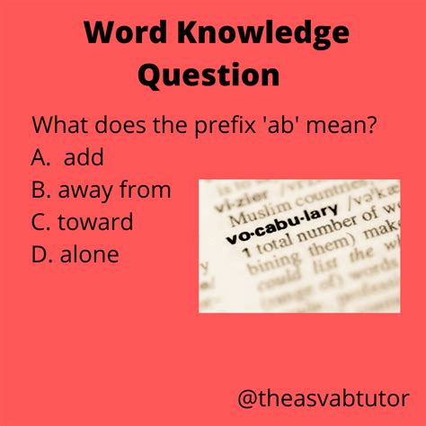 The Asvab Tutor Presents Ab Prefix Question The Asvab Tutor