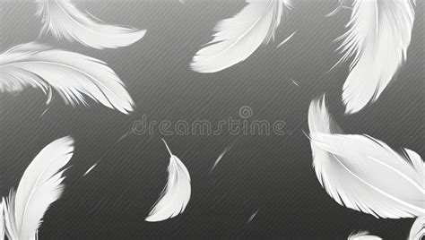 Isolated Falling Feather Realistic 3d Illustration Of Falling Feathers