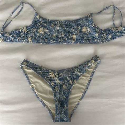 Triangl Women S White And Blue Bikinis And Tankini Sets Depop