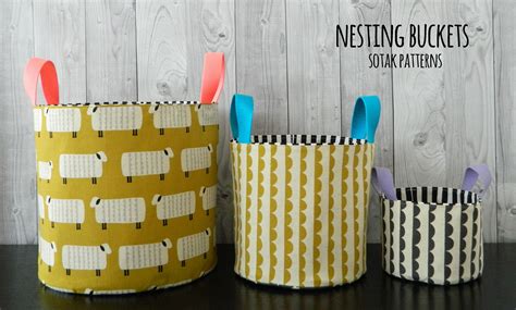 Nesting Buckets Pdf Pattern Sewing Patterns Handmade Fabric Baskets