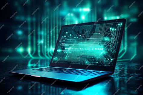 Premium Photo Laptop With Programming Code Software Development Concept Futuristic Technology