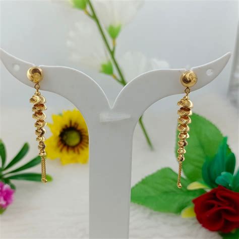 Buy Quality 916 GOLD PLAIN GOLD LONG LATKAN EARRING In Ahmedabad
