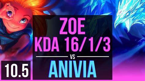 Zoe Vs Anivia Mid Kda 1613 8 Solo Kills Legendary Na