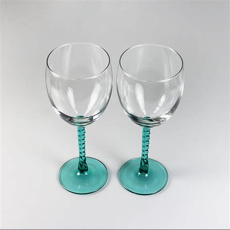 Water Goblets Angelique Aqua Twist Cristal Darques Durand Set Of