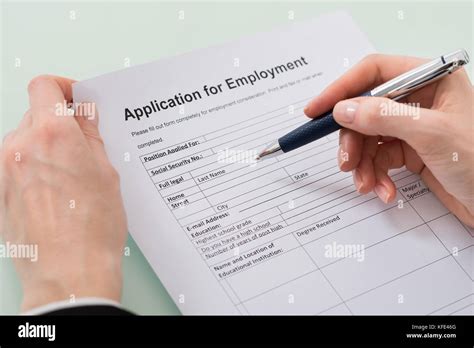 Job Application Form Hi Res Stock Photography And Images Alamy