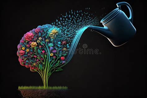 El Cerebro Humano Crece A Partir De Una Planta Floreciente Y Un Agua