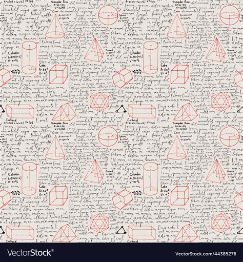 Math Seamless Pattern With Lorem Ipsum And Sketch Vector Image
