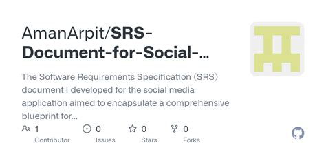 Github Amanarpit Srs Document For Social Media Application The