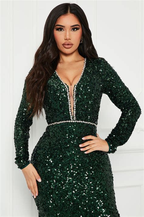 Alexa Sequin Maxi Dress Green Fashion Nova Dresses Fashion Nova