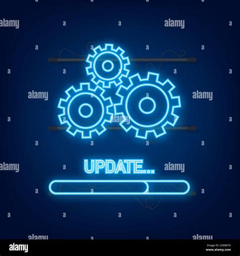 System Software Update Or Upgrade Neon Icon Banner New Update Badge