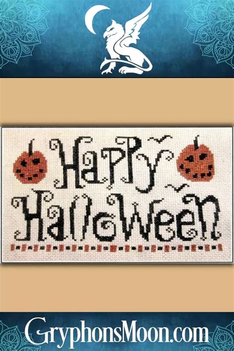 Happy Halloween Cross Stitch Pattern Halloween Cross Stitch