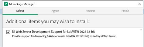 trouble installing web server development support for 32 bit ni community