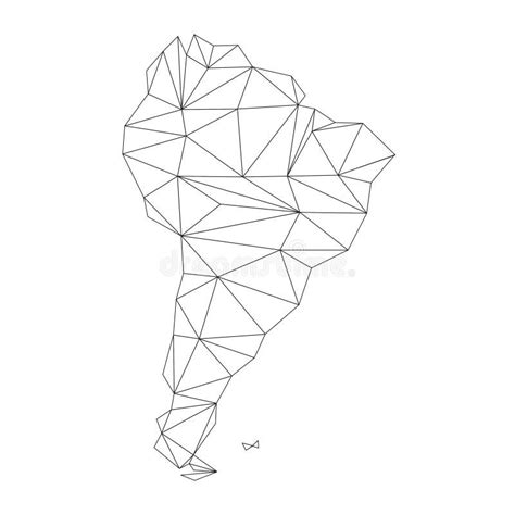 South America Outline World Map Vector Illustration Isolated On White