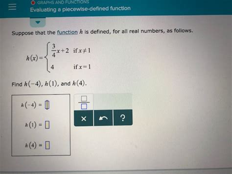 Solved O Graphs And Functions Evaluating A Piecewise Defined