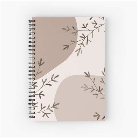 Simple Minimalist Abstract Leaves Flowers Spiral Notebook