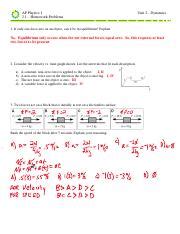 Problem Set Dynamics Solutions Pdf AP Physics Homework Problems Unit Dynamics