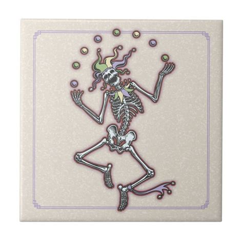 Juggling Jester Skeleton Ii Tile Zazzle Fotoidéer