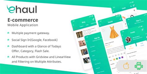 Ehaul Flutter E Commerce UI KIT Template Code Market