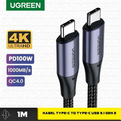 Ugreen 80150 Kabel Data Pd 100w Usb Type C Video 4k Fast Charging
