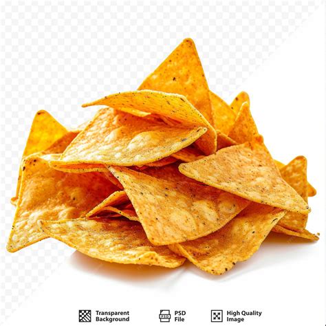 Premium Psd Nachos Chips Isolated Nacho Snack Mexican Triangle Corn