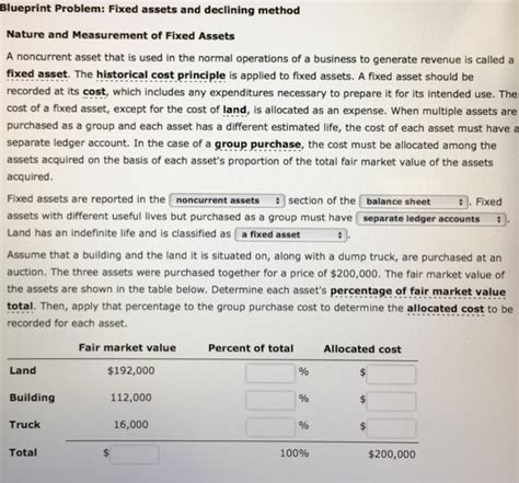 Solved Blueprint Problem Fixed Assets And Declining Method Chegg