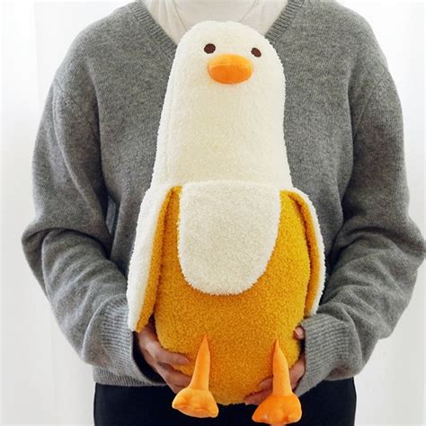 바나나 오리 바디필로우 인형 쿠션 애착 안고자는 귀여운 동물 봉제 수면 하찮은 킹받는 베개 선물 감도 깊은 취향 셀렉트샵