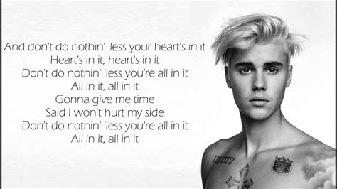 Justin Bieber All In It Lyrics Youtube Music