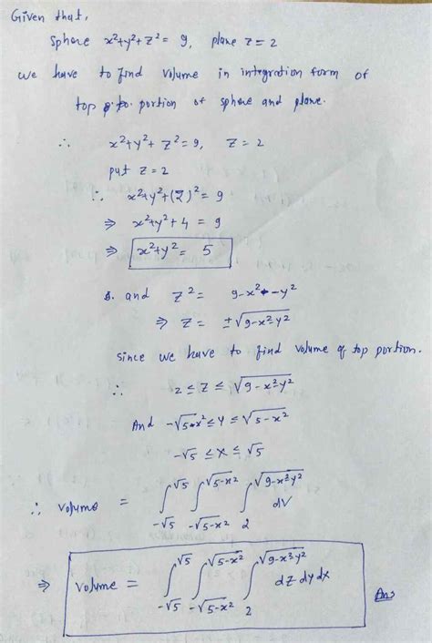 Solved 8 Write A Triple Integral Including Limits Of Integration
