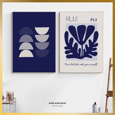Jual Lukisan Dinding Aesthetic 20x29 Cm Untuk Ruang Tamu Warna Biru