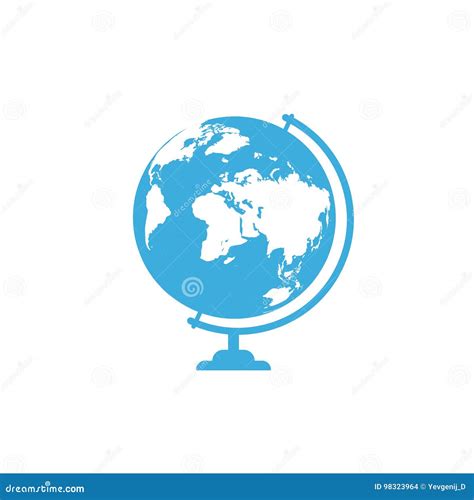 School Globe Icon Isolated On White Background Stock Vector
